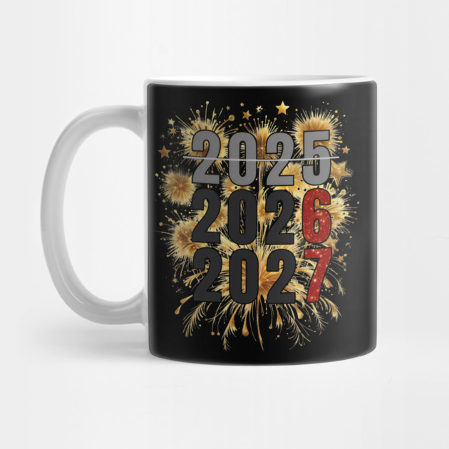 Goodbye 2025 Hello 2026 Flip Clock Fireworks - New Year Countdown - Mug ...
