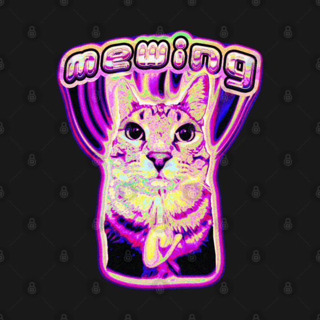 mewing cat meme - Mewing - T-Shirt | TeePublic