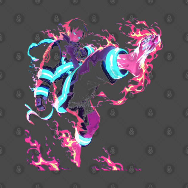 shinra kusakabe Neon - Fire Force - Shinra Kusakabe - T-Shirt | TeePublic