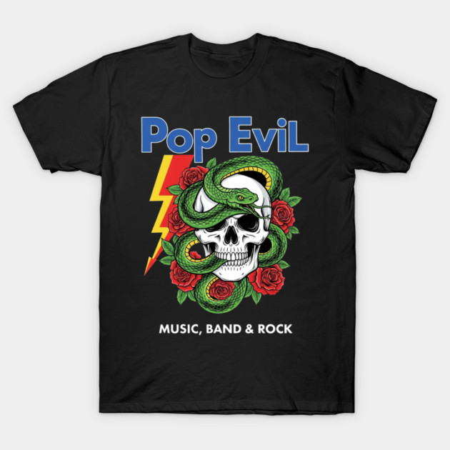 Pop Evil Snake & Skull - Pop Evil Snake Skull - T-Shirt | TeePublic