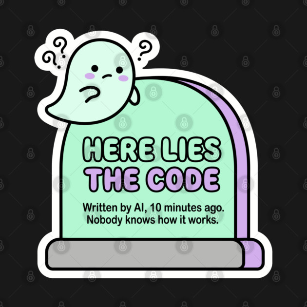 Here Lies The Code - Written By AI Funny Software Engineer, Web Developer and Programming Humor ...