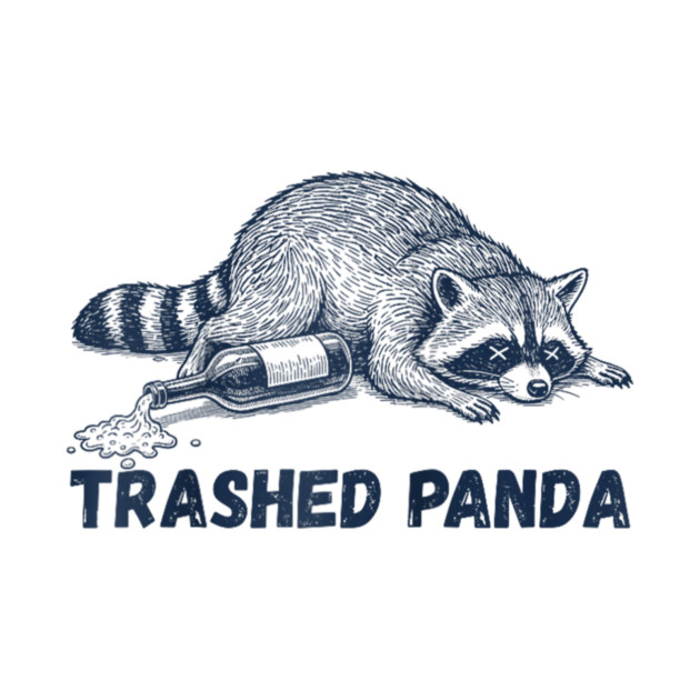 Trashed Panda Funny Drunk Raccoon Hilarious Animal Humor - Trash Panda ...