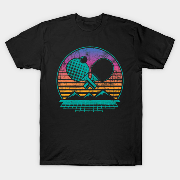 Retro Sunset Table Tennis Paddles Ping Pong - Ping Pong - T-Shirt ...