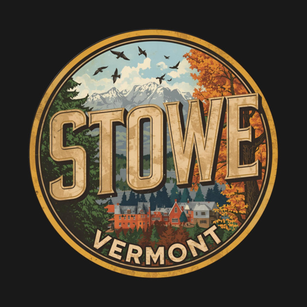 Vintage stowe vermont New England mountain hiking, camping, skiing ...