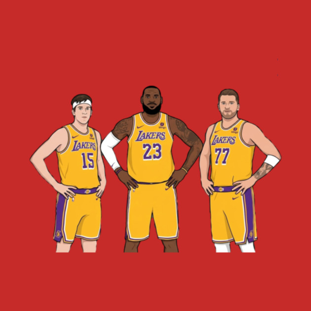 Austin Reaves, LeBron James và Luka Dončić - Austin Reaves - T-Shirt ...