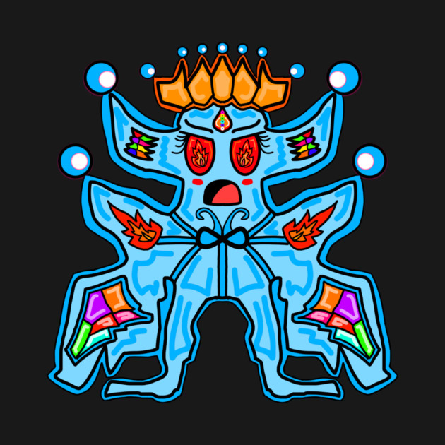 FlareCrown Creature 👑🔥 Angry Blue Edition - Flare - T-Shirt | TeePublic