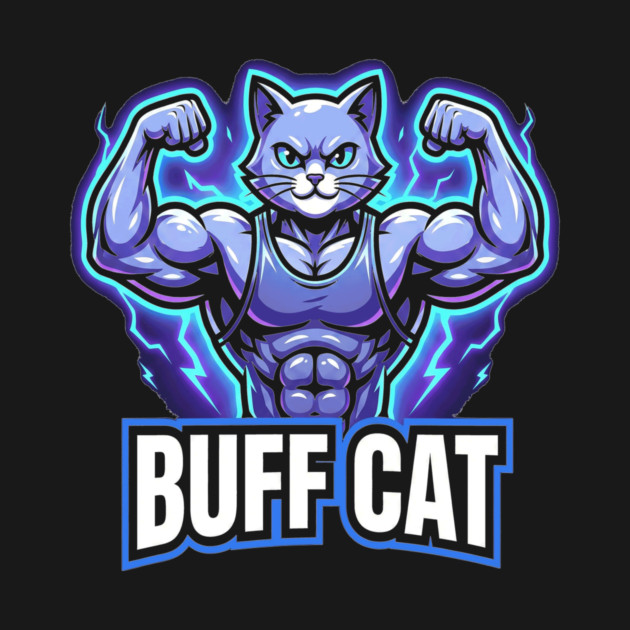 Buff Cat Strong Mascot Logo - Buff Cat - T-Shirt | TeePublic