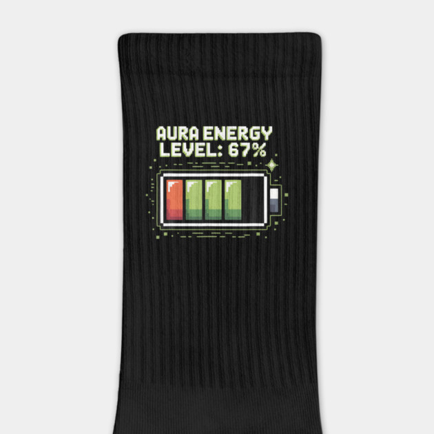 Aura Energy At 67 Six Seven Gen Z Alpha Slang - Funny Age Meme - Socks ...