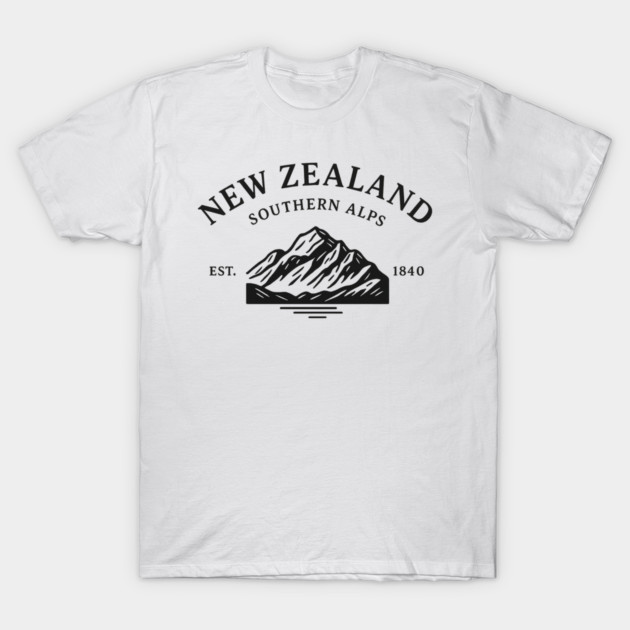 New Zealand Southern Alps Mountain Badge – Alpine Landscape Graphic ...