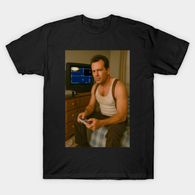 Bruce Willis Playing Die Hard - Bruce Willis Playing Die Hard - T-Shirt ...