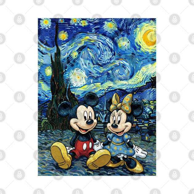 Mickey & Minnie Starry Night M423 - Disney - T-Shirt | TeePublic