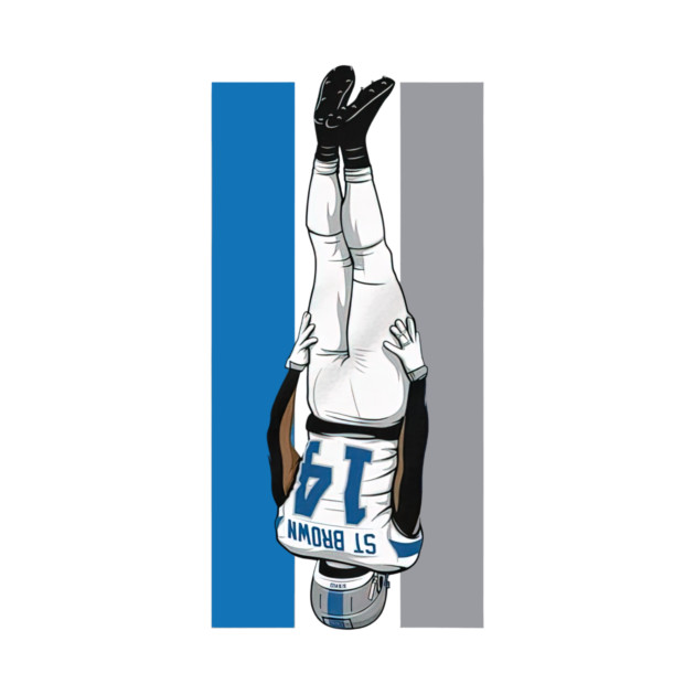 St Brown Celly Racing Stripe - Amon Ra St Brown - T-Shirt | TeePublic