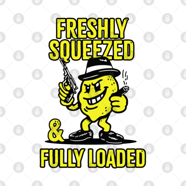 Gangster Lemon with Gun and Cigar Cartoon - Mafia Lemon - T-Shirt ...