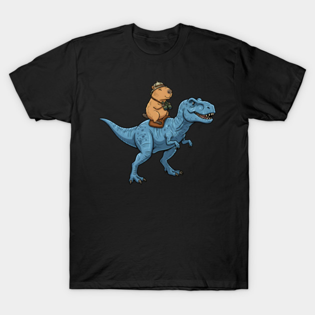 Capybara-Riding-Dinosaur - Capybara Riding Dinosaur - T-Shirt | TeePublic