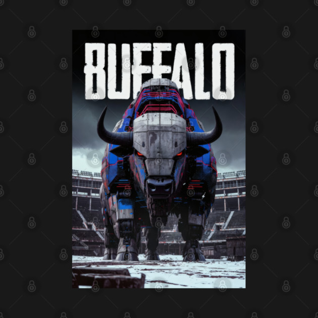 Cyber Buffalo Prototype - Red Eyes - Football - T-Shirt | TeePublic
