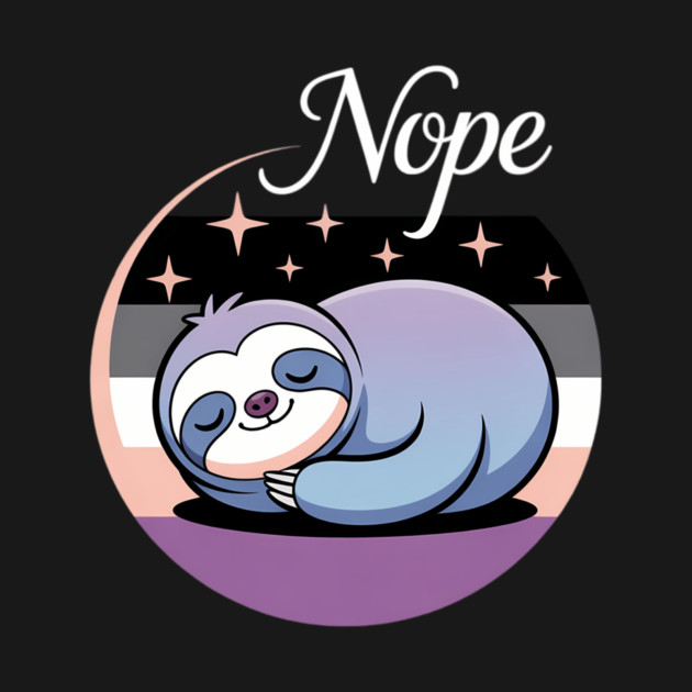 Sloth Moon Ace Asexual Nope LGBT Pride Flag Asexuality - Lgbt Pride - T ...