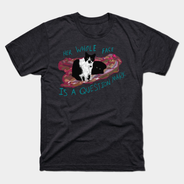 halo’s face is a question mark - Cats - T-Shirt | TeePublic