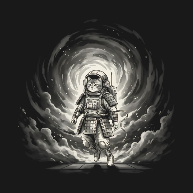 Void Explorer Cat – Dark Space Art - Cat Japanese - T-Shirt | TeePublic