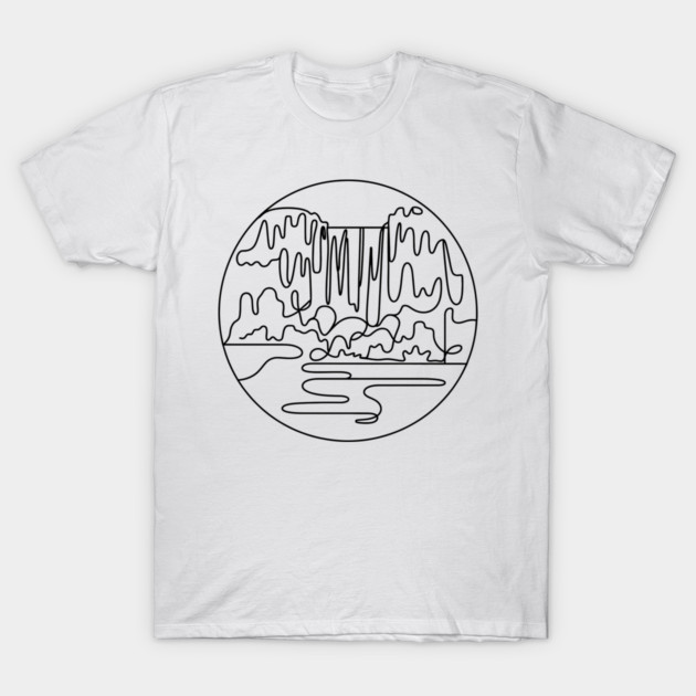 Waterfall Line Art - Waterfall - T-Shirt | TeePublic