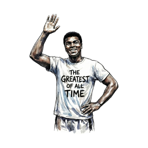 watercolor Muhammad Ali fan art - Muhammad Ali - T-Shirt | TeePublic