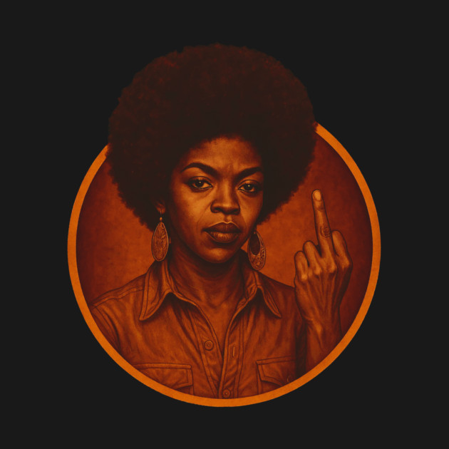 VINTAGE HALFTONE LAURYN HILL MIDDLE FINGER - Vintage - T-Shirt | TeePublic