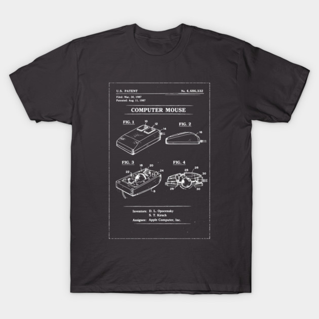 Retro Computer Mouse Blueprint - Computer Mouse - T-Shirt | TeePublic