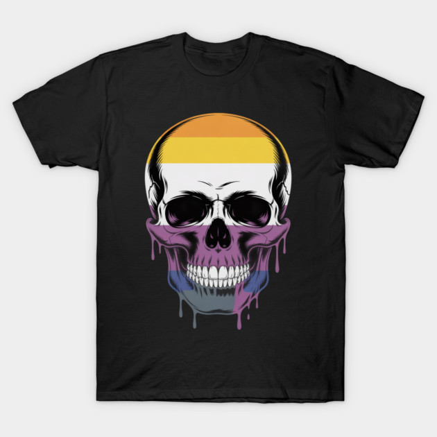 Nonbinary Skull Non Binary Enby Pride Lgbtq Men Women Kids - Nonbinary ...