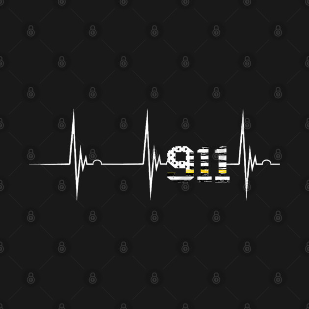 911 Dispatcher Heartbeat EKG Thin Gold Line Emergency Pulse - 911 ...
