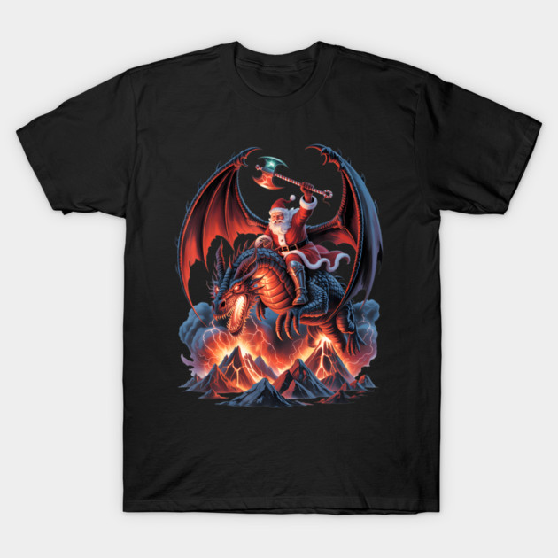 Epic Fantasy - Mmo Mystic Santa Riding Dragon - Fantasy Christmas - T ...