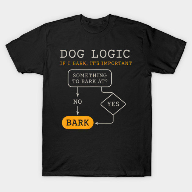 Dog Logic Bark Flowchart For Dog - Dog Lovers Present - T-Shirt | TeePublic