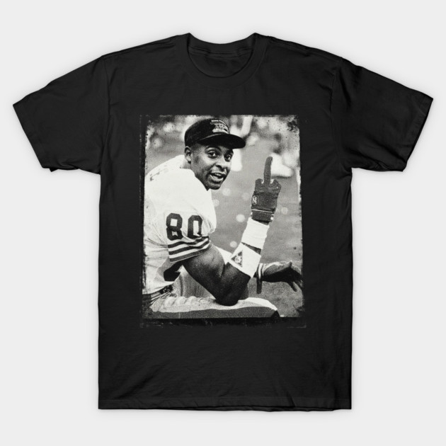 Vintage 49ers Jerry Rice flipping the bird - 49ers - T-Shirt | TeePublic