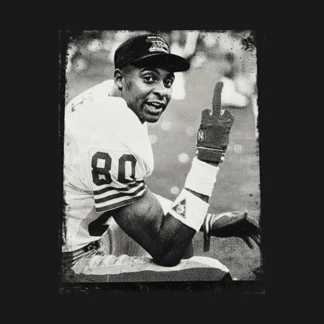 Vintage 49ers Jerry Rice flipping the bird - 49ers - T-Shirt | TeePublic
