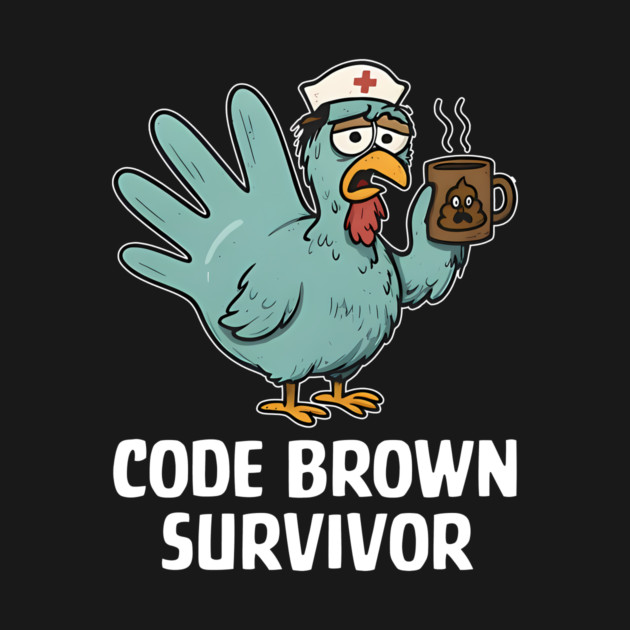 Code Brown Survivor Funny Design - Nurses Day - T-Shirt | TeePublic