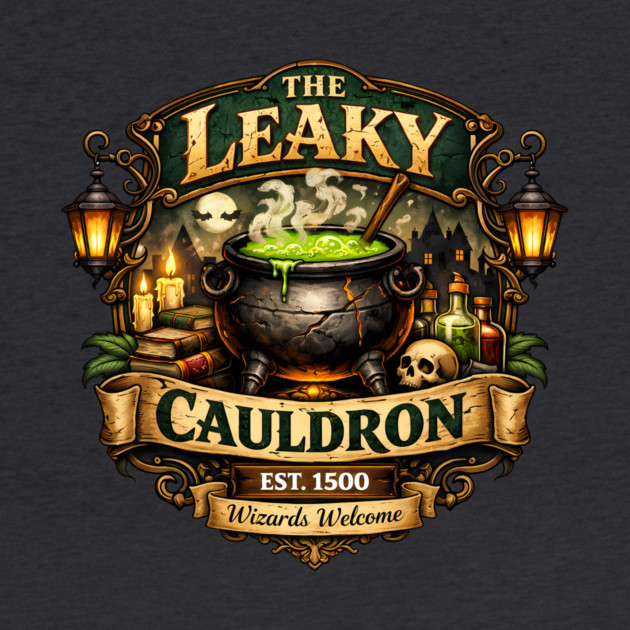 The Leaky Cauldron — Wizards Welcome - Leaky Cauldron Logo - T-Shirt ...
