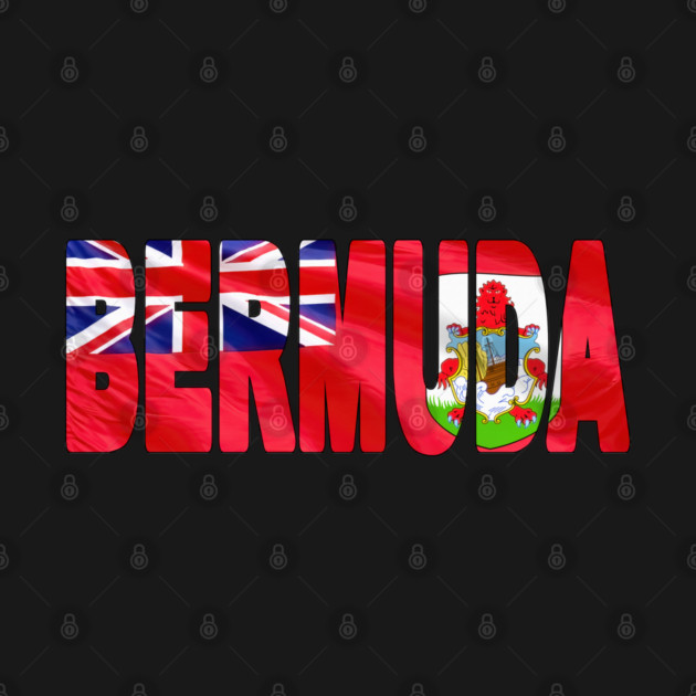 BERMUDA - Flag Flying in Wind cut to Letters Souvenir Sticker Shirt ...