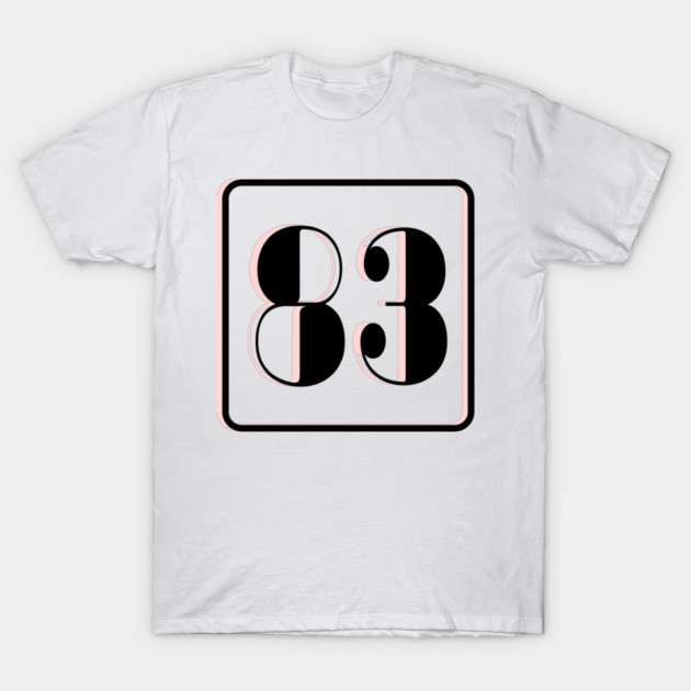 Pastel Pink 83 Brush Calligraphy Typography - Number 83 - T-Shirt ...