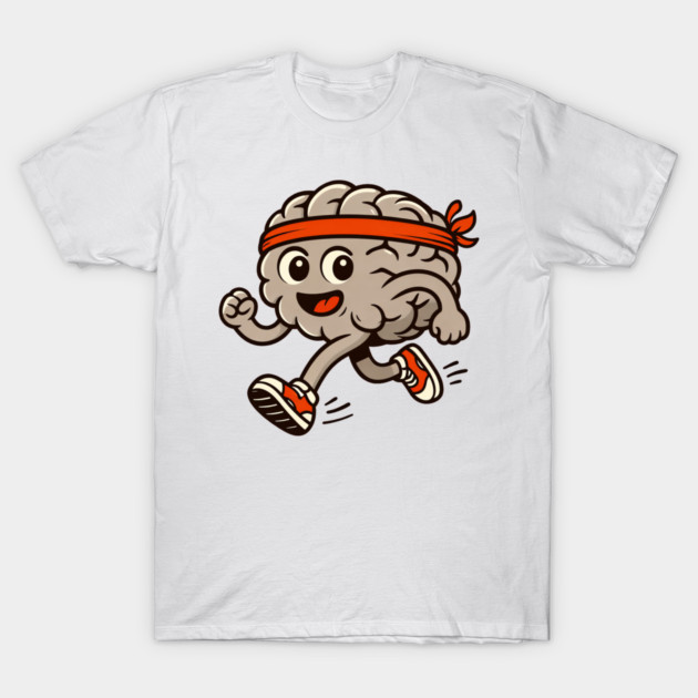 Running Brain Cartoon - Brain - T-Shirt | TeePublic