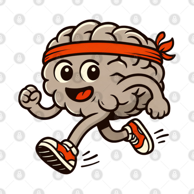 Running Brain Cartoon - Brain - T-Shirt | TeePublic
