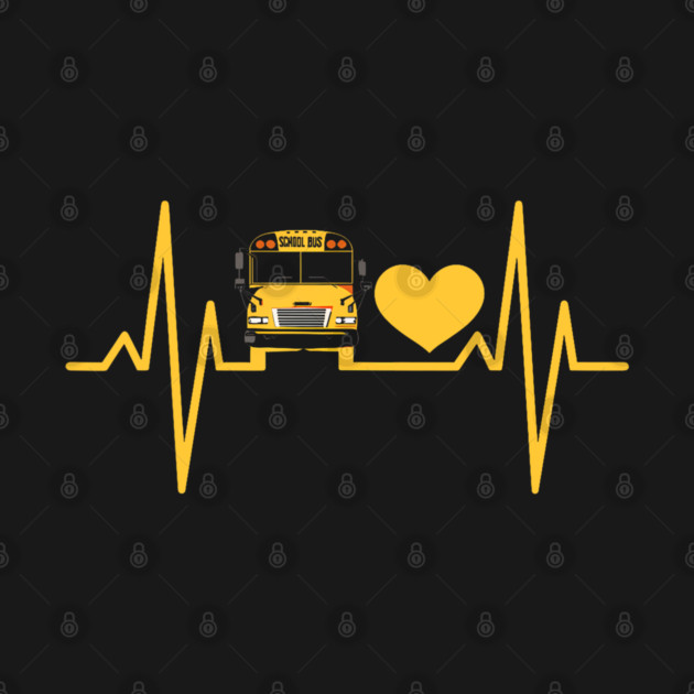 School Bus Driver Heartbeat Pulse Yellow Bus Transportation - School ...
