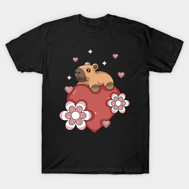 Capybara Heart Rodent Lover Valentine Girl - Capybara Valentine - T ...