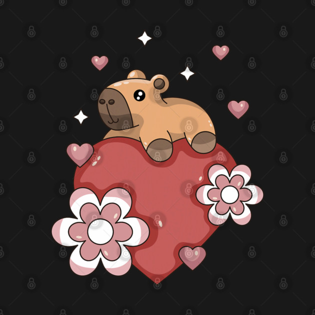 Capybara Heart Rodent Lover Valentine Girl - Capybara Valentine - T ...