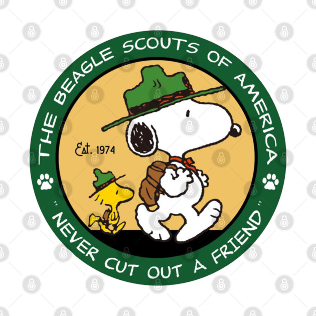the beagle scouts of america, never cut out a friend - Snoopy - T-Shirt ...