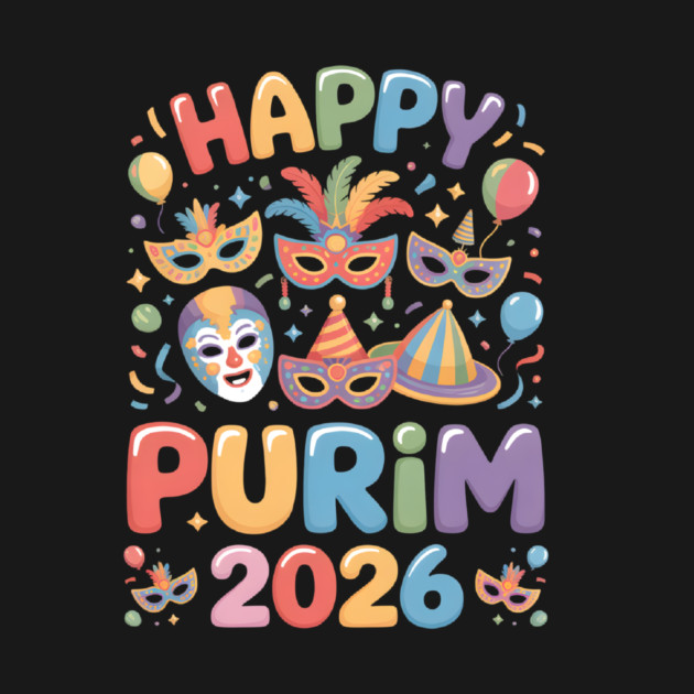 Happy Purim 2026 Masquerade Party Costume Shirt - Happy Purim 2026 - T ...