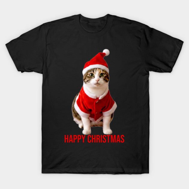 Festive Santa Cat - Cute Holiday Pet - Christmas Cat - T-Shirt | TeePublic