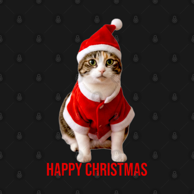 Festive Santa Cat - Cute Holiday Pet - Christmas Cat - T-Shirt | TeePublic