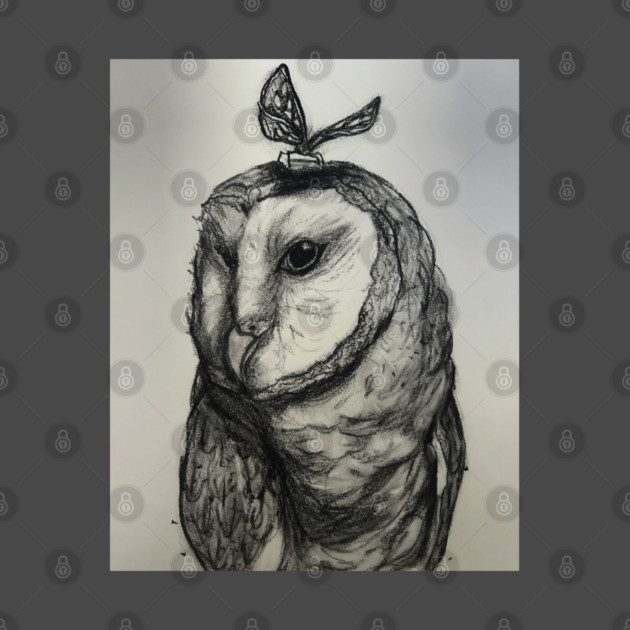 Sprout Barn Owl Sketch - Barn Owl Drawing - T-Shirt | TeePublic