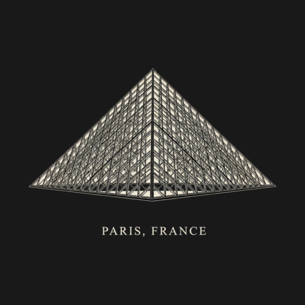 Paris France Louvre Pyramid - Paris France Louvre Pyramid - T-Shirt ...