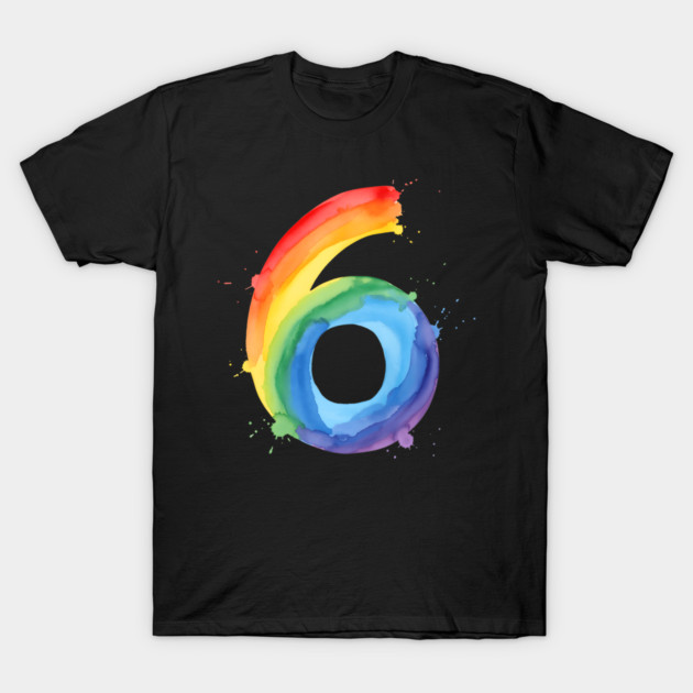 I Am Already 6 Rainbow Watercolor - Kids Birthday Age - T-Shirt | TeePublic