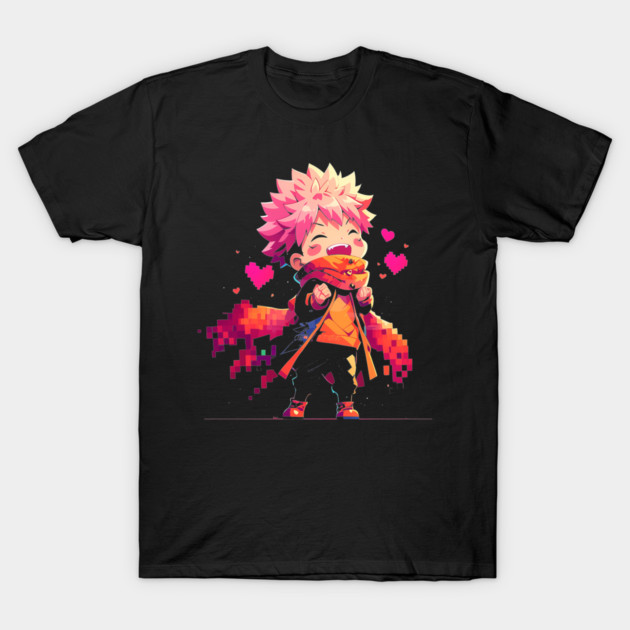 Chibi Yuji Itadori Energetic Pixel Art - Yuji Itadori Chibi - T-Shirt ...