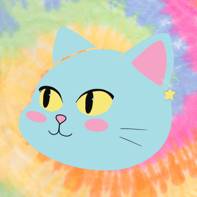 Caity cat head cartoon character - Cute Cat - T-Shirt | TeePublic